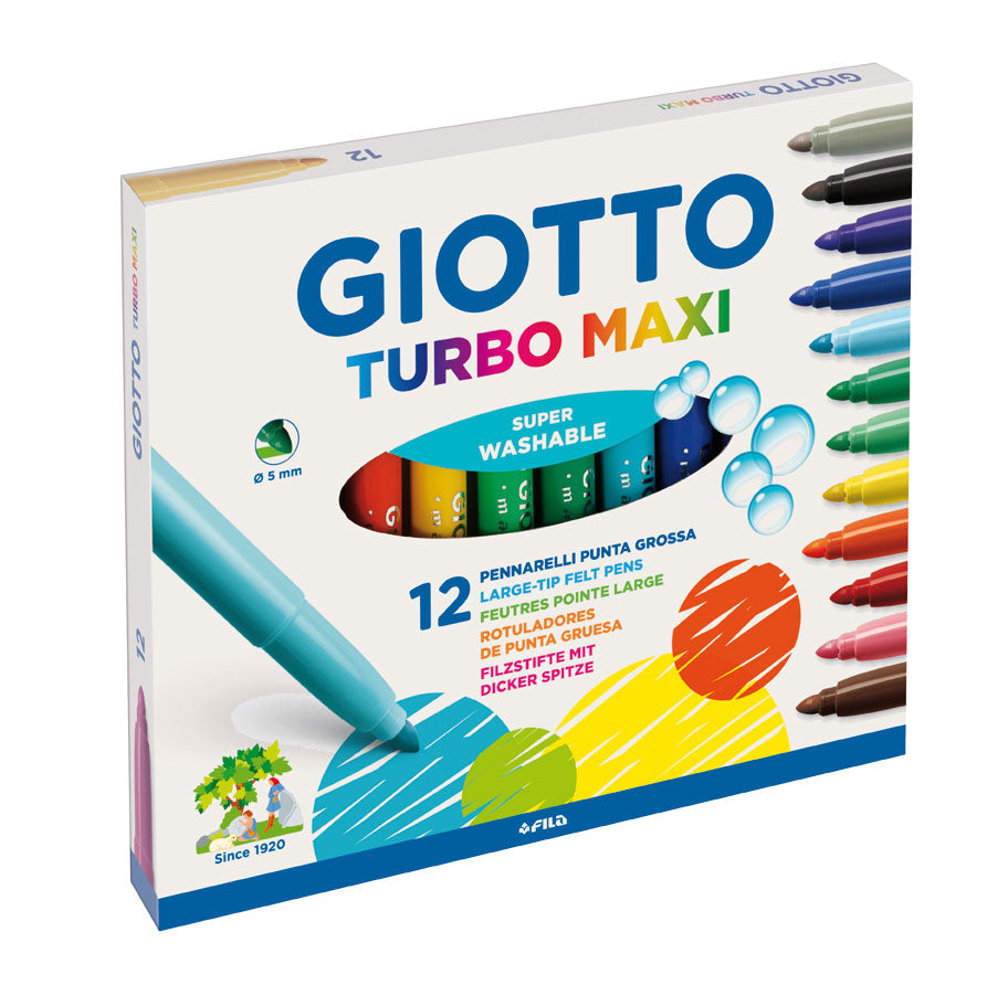 Μαρκαδόροι Giotto Turbo Maxi 12τμχ – Stigka Books