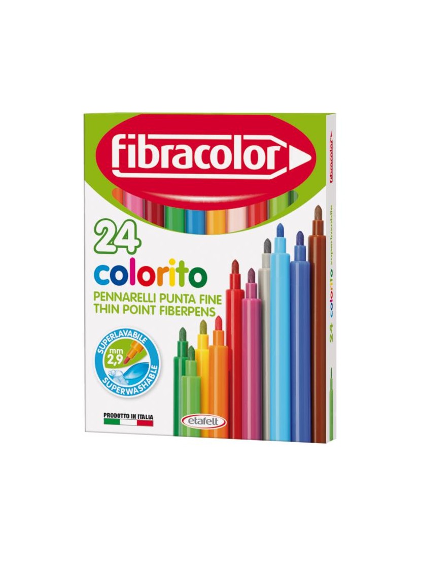 Μαρκαδόροι ψιλής γραφής 2.9MM Colorito 24 χρωμάτων Fibracolor – Stigka ...